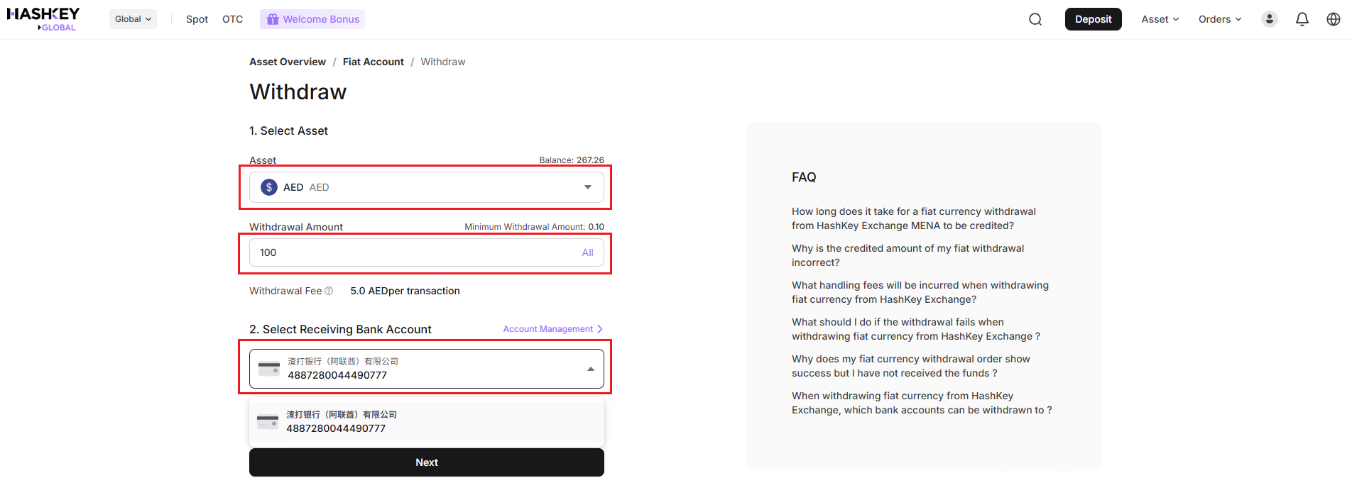 How to withdraw fiat currency in HashKey MENA? – HashKey MENA